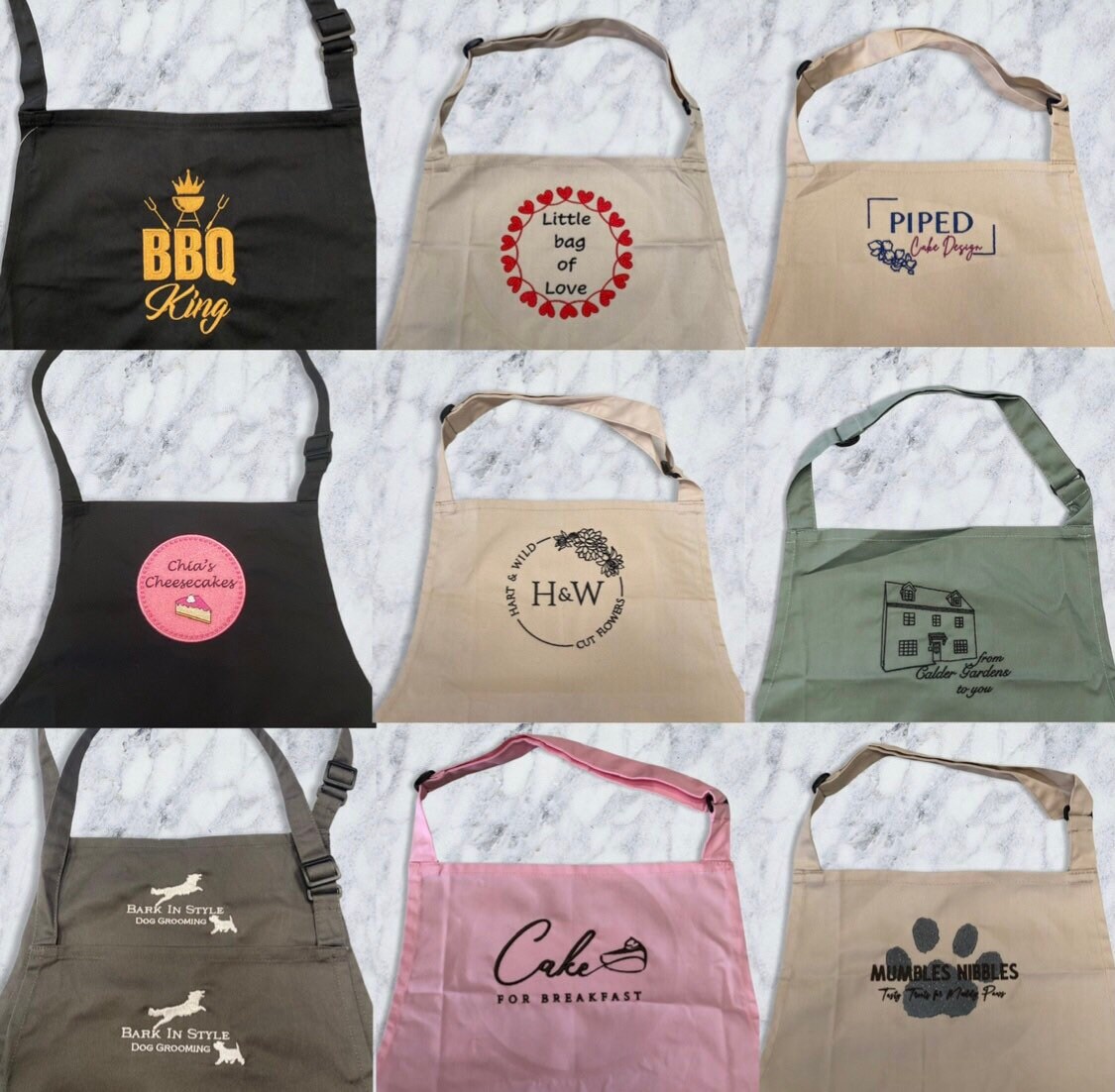 Custom Embroidered Apron Custom Logo Apron Custom Text | Etsy UK