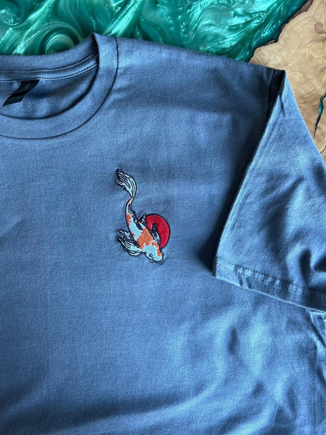 Embroidered Koi Carp T-shirt, Beautiful Japanese Koi Shirt, Koi Gift ...