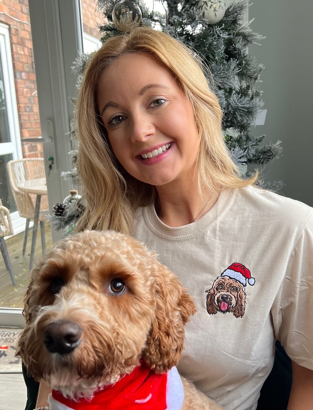 Embroidered Christmas Cockapoo T-shirt, Cute Cockerpoo Cavapoo Shirt ...