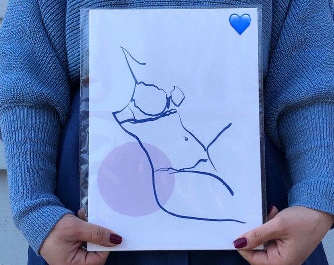 One Line Body Figure Art Print | Single Line Figure Drawing, Minimalist ...