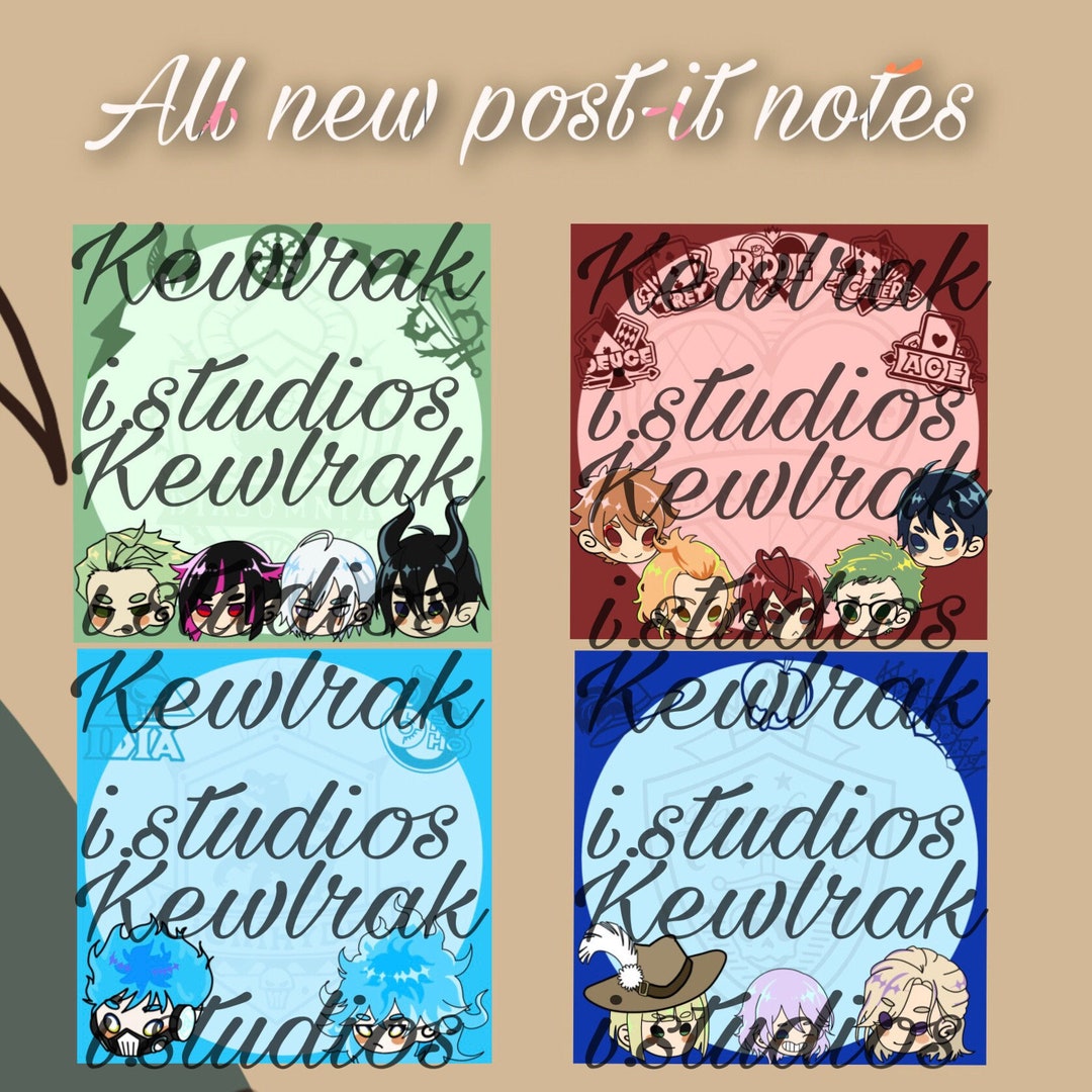 Twisted Wonderland Post It Notes/diasomnia/ignihyde/pomefiore/scarabia ...