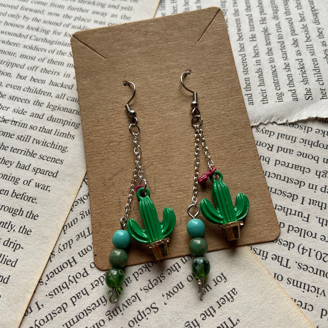 Jack Howl/ Twisted Wonderland/ Cactus/ Green Earrings/ Dangle - Etsy