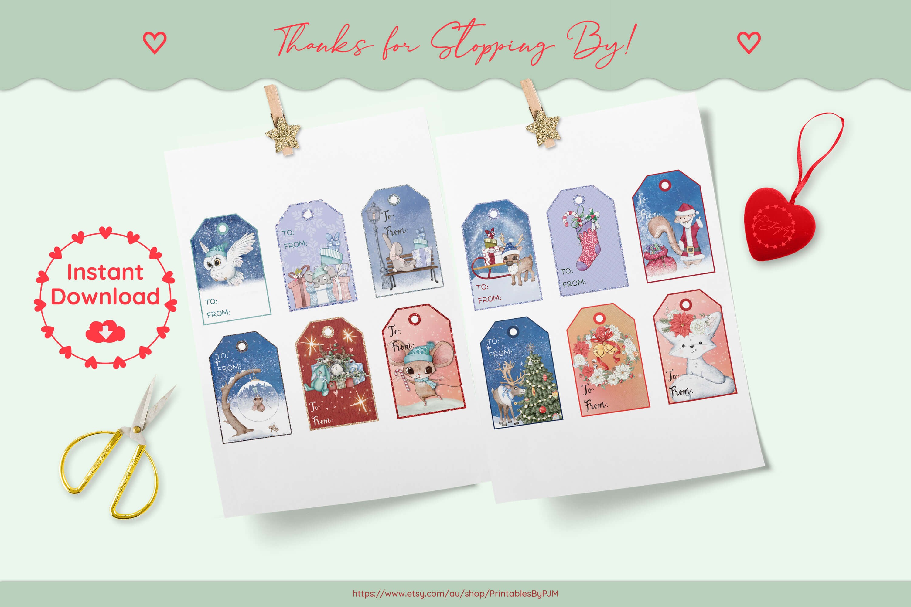 Printable Christmas Gift Tags Gift Wrapping Tag Colorful - Etsy Australia