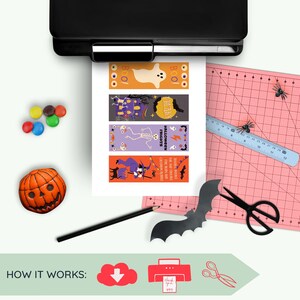 Halloween Printable Bookmarks Set Kid's Spooky Season Book Buddies Cute ...
