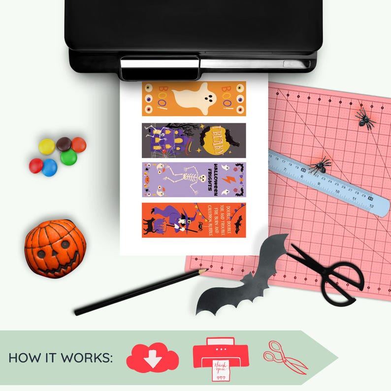 Printable Halloween Bookmarks 8 Spooky Season Book Buddies for Kids Fun ...