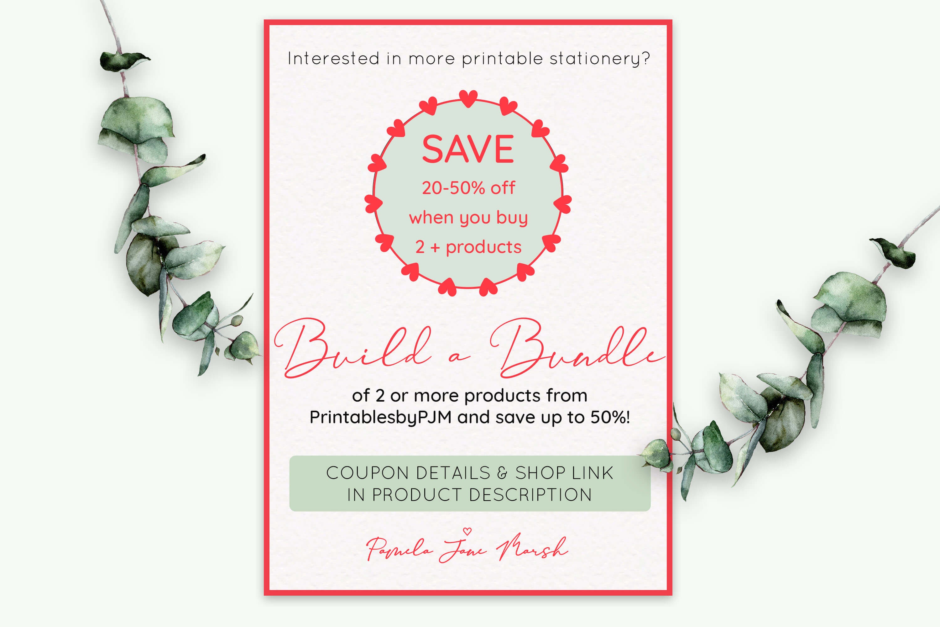 Pink Hearts Printable Stationery, Lined and Unlined Note Pages, Instant ...