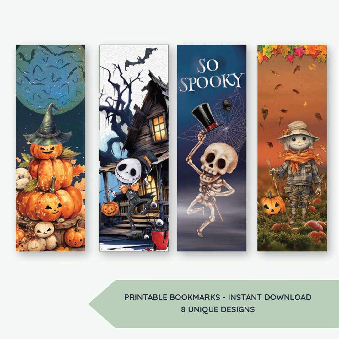 Halloween Printable Bookmarks, Kids Spooky Book Buddies With Dancing ...