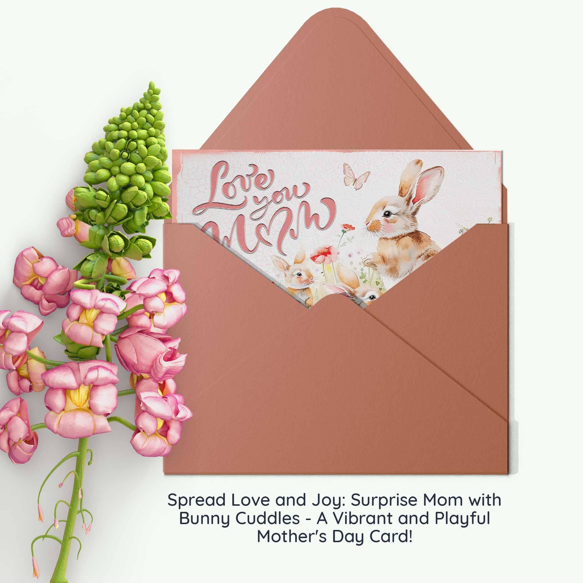 Printable Mother's Day Greeting Card Express Your Love With Bunny ...