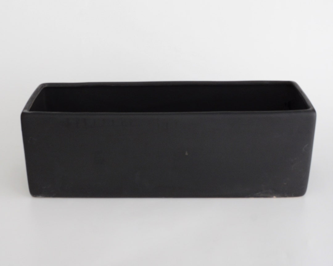 Vintage 3 Vasesource Black Rectangle Planters and 1 Display Tile ...