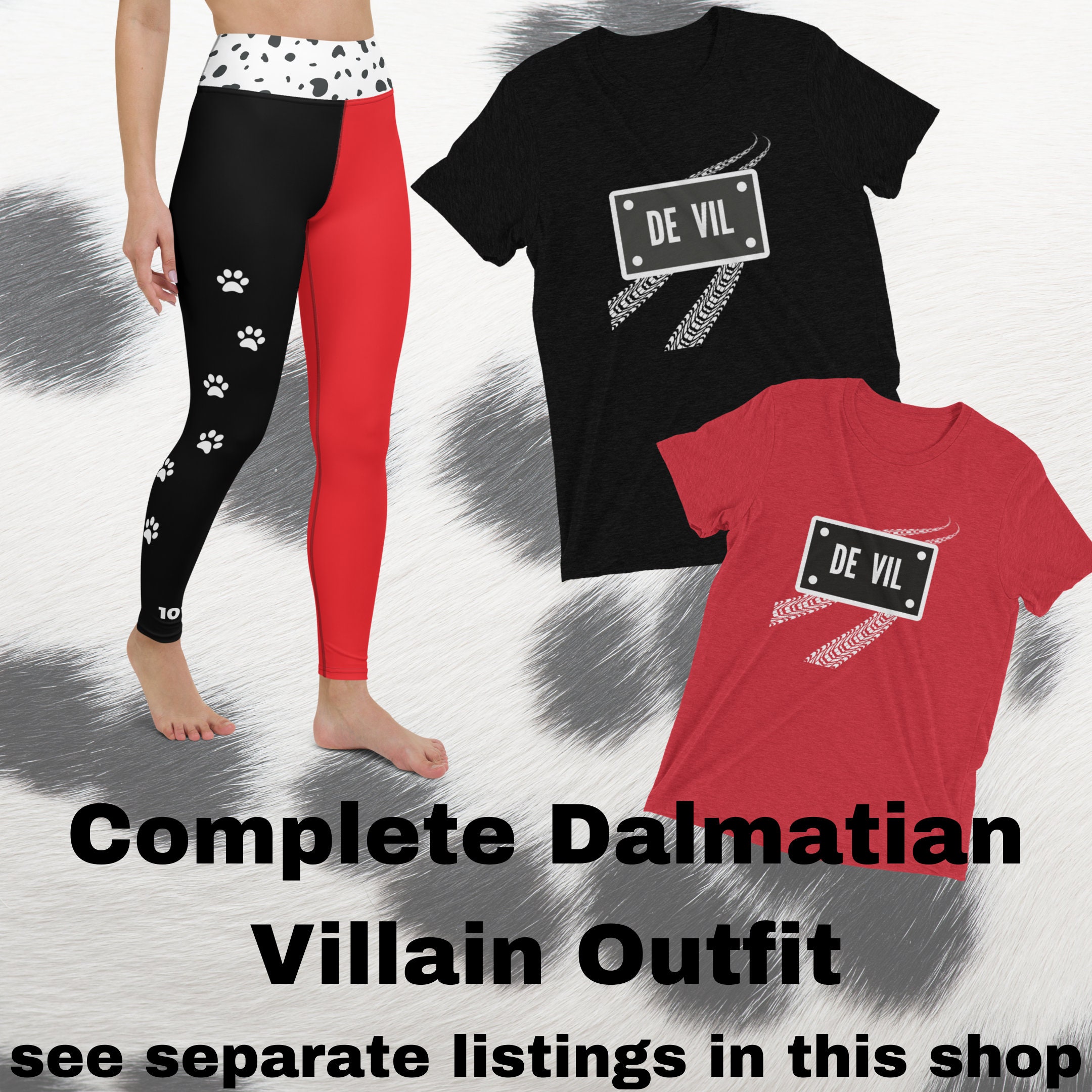 101 Dalmatian Villain Cruella Unisex Tri Blend Tee in Black or Red ...