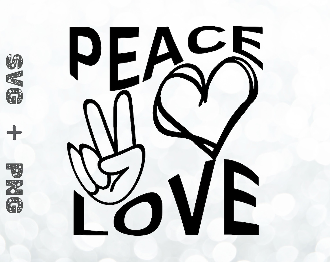 Peace and Love SVG Png/heart Svg/peace Hand Svg Instant Digital ...