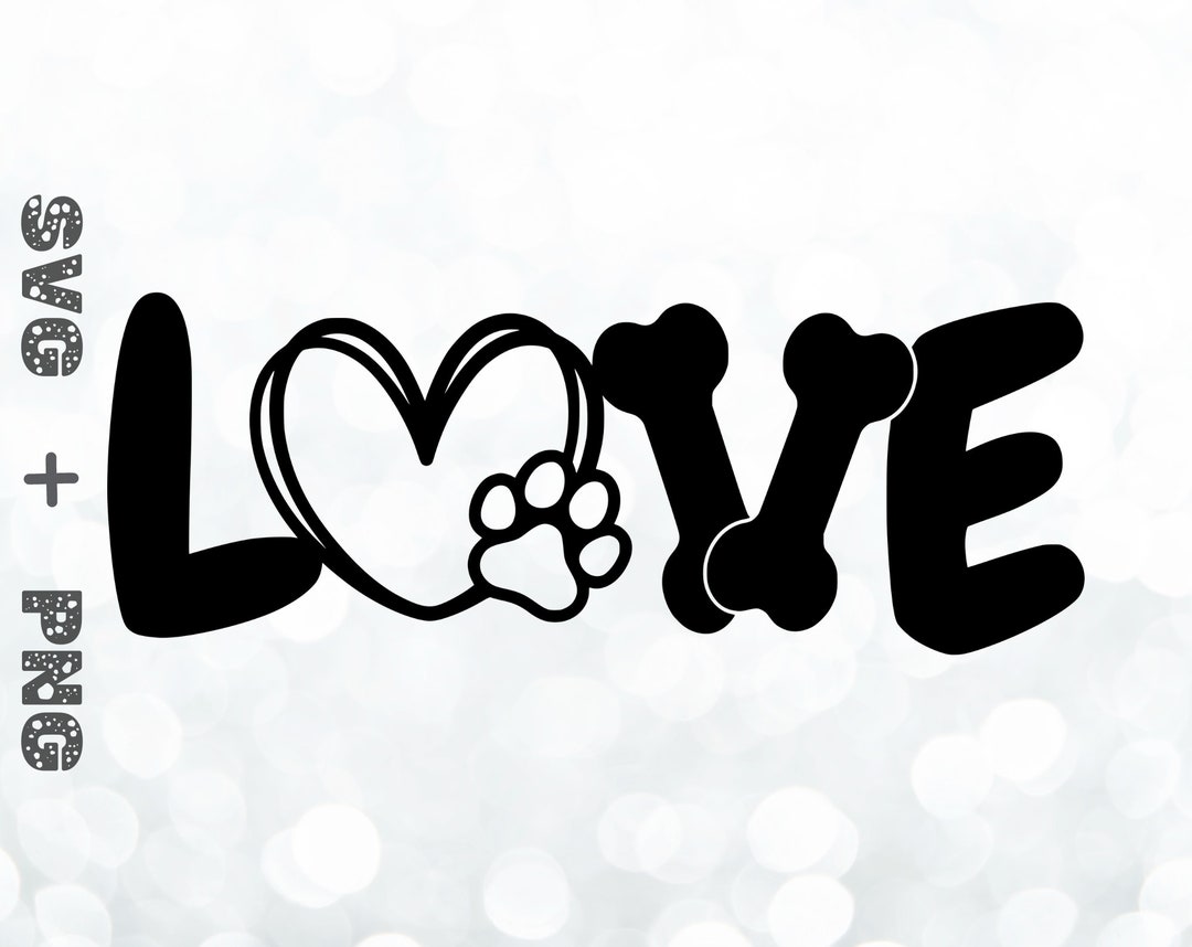 Love Dog SVG Png/dog Heart Svg/love Dog Paw Svg/instant Digital ...