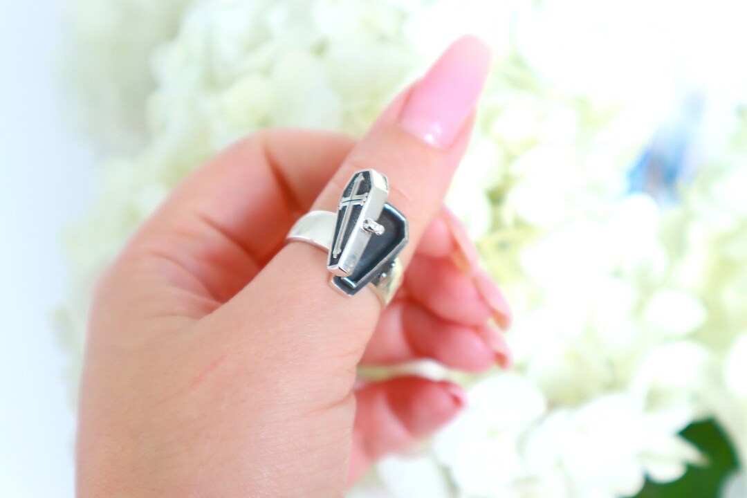 Coffin Ring, Casket Ring, Locket Ring, Whimsigoth, Gothic Ring, Coffin ...