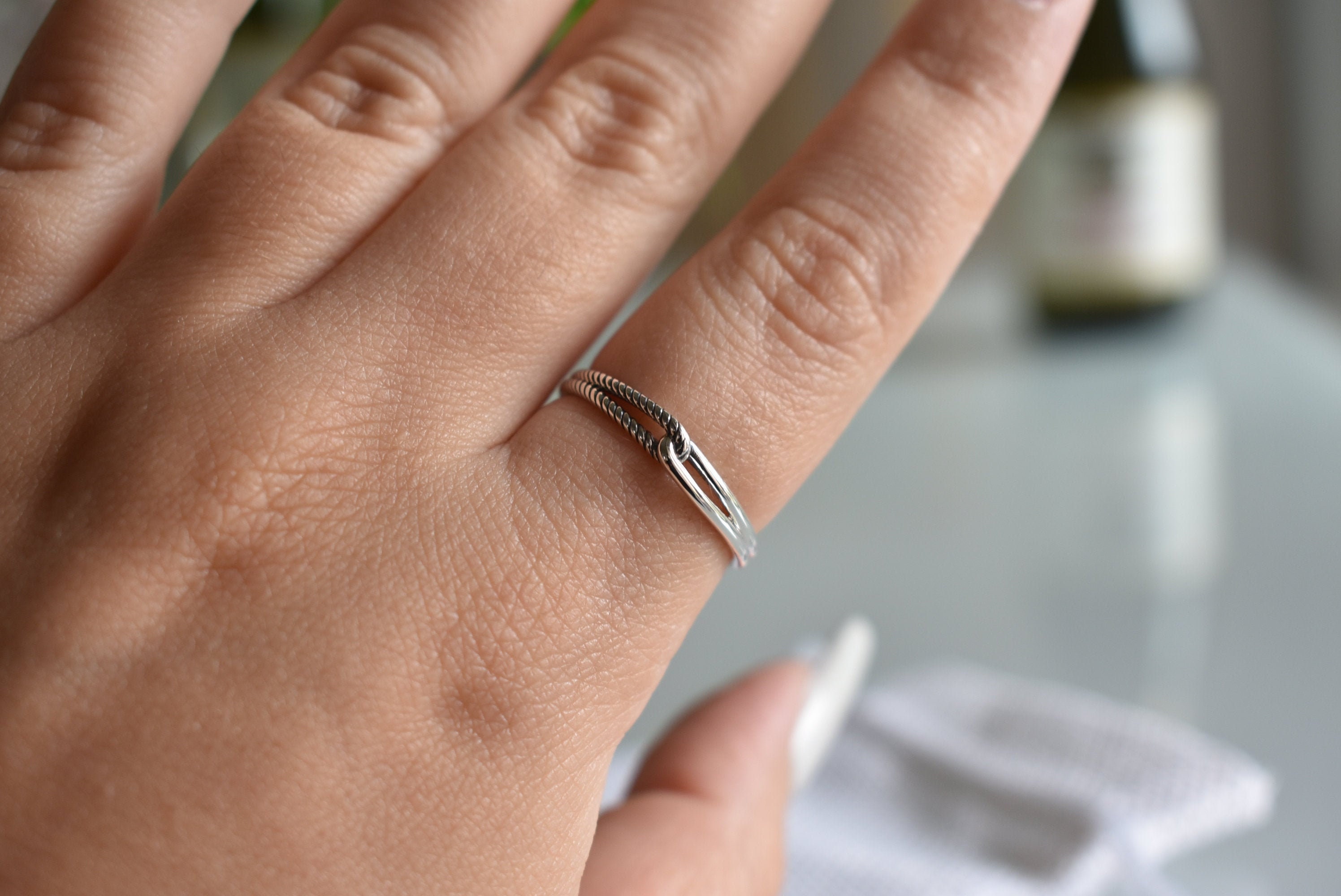 Sterling Silver Delicate Minimal Ring 925 Silver Pinkie - Etsy