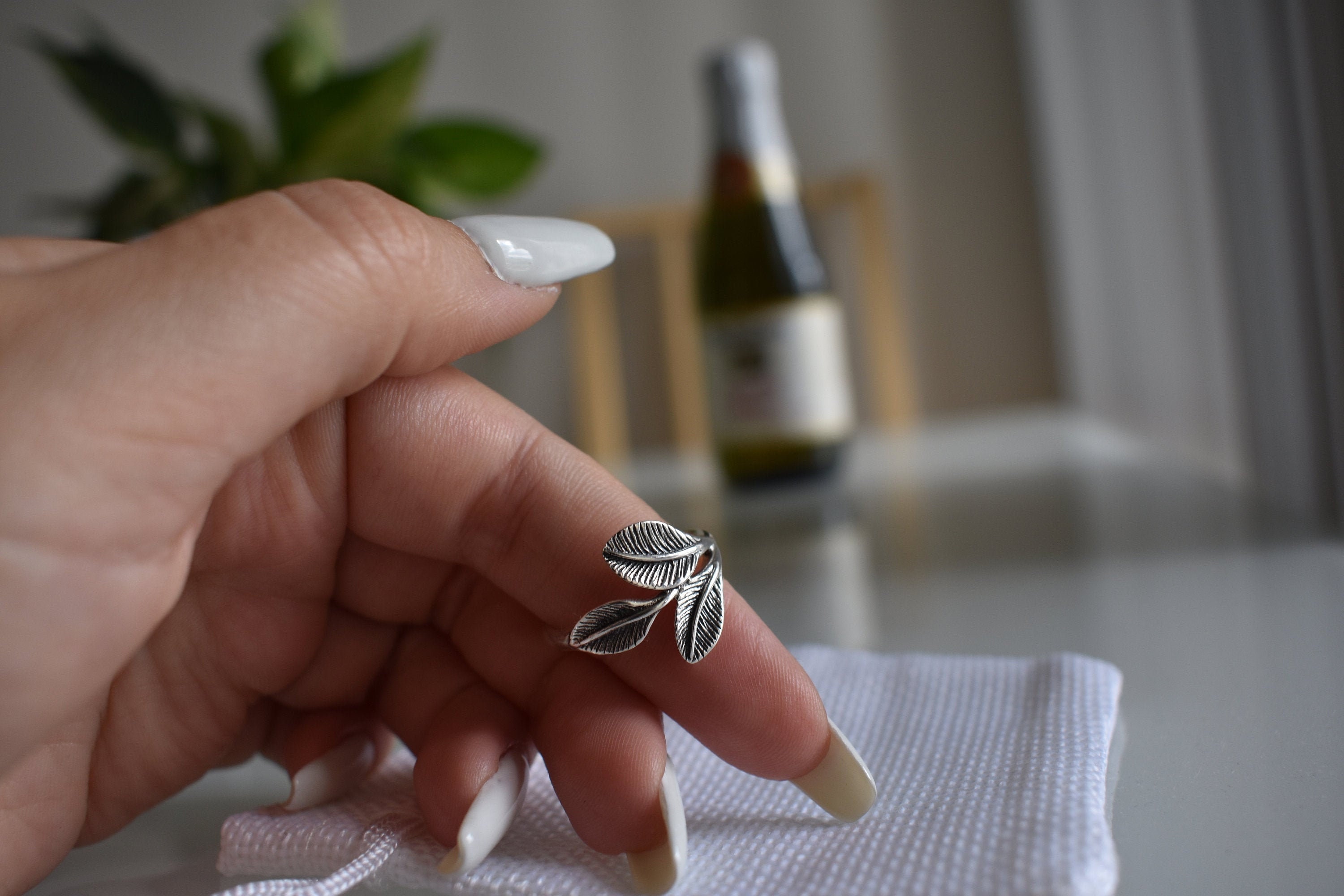 Sterling Silver Leaves Ring Plant Ring Plant Mom Ring - Etsy