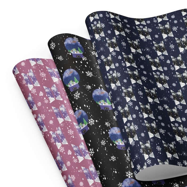 BTS Logo Wrapping Paper Bundle | K-pop Gift Wrap | Holiday Wrapping ...