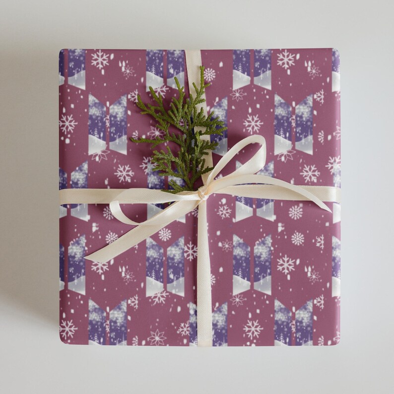 BTS Logo Wrapping Paper Bundle | K-pop Gift Wrap | Holiday Wrapping ...