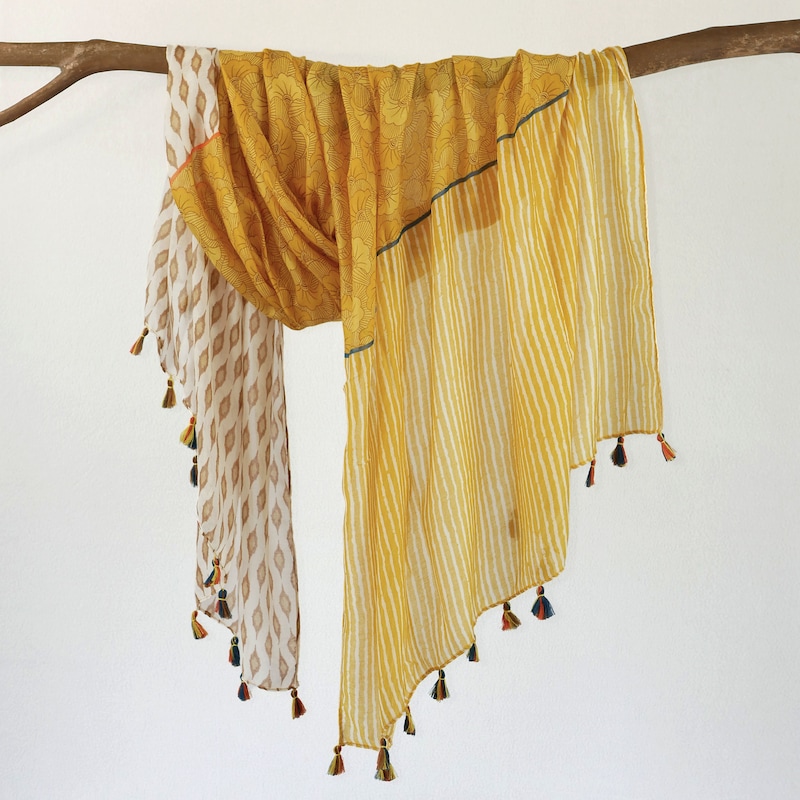 Thin Silk Scarf With Fringe - Etsy