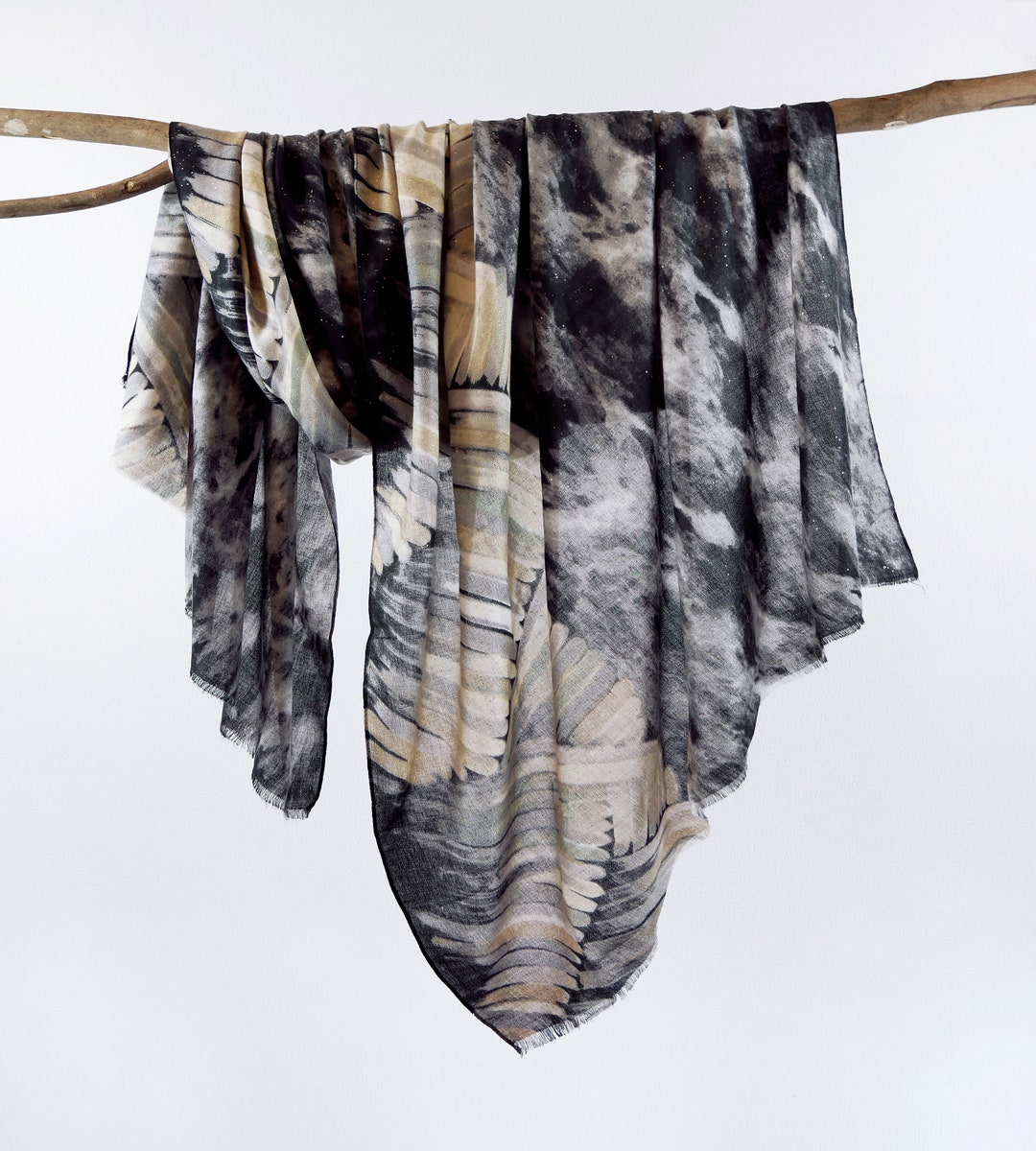 Earthy Gray Raw Edge Man Scarf Smoke Grey Unisex Autumn Scarves ...