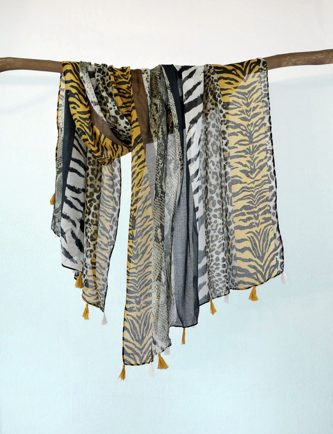 Tiger Snake Leopard Cheetah Wild Life Animal Skin Printed Soft Voile ...