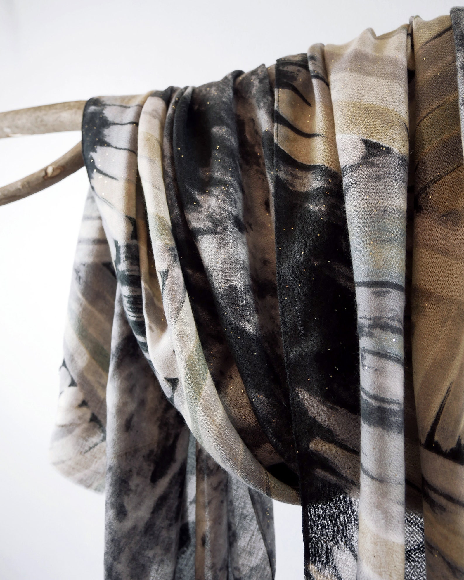 Earthy Gray Raw Edge Man Scarf Smoke Grey Unisex Autumn Scarves ...