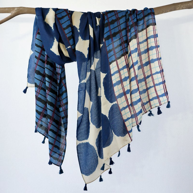 Blue Scarf - Etsy