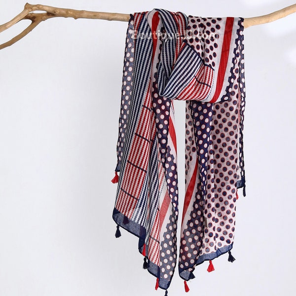 Red White Blue Scarf - Etsy