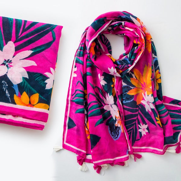 Hot Pink Scarf - Etsy