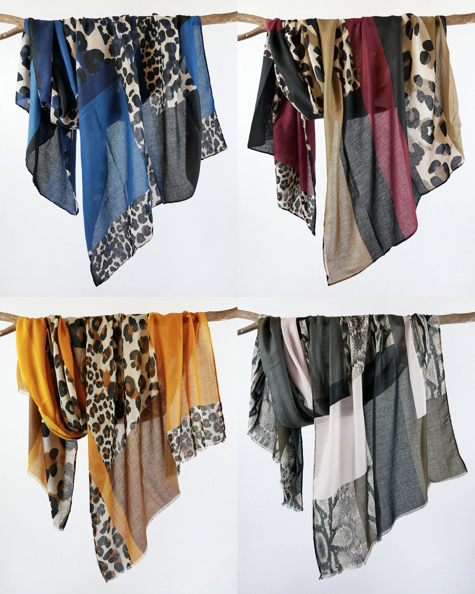 Earthy Brown Golden Yellow Unisex Scarf Cheetah Leopard Print Animal ...