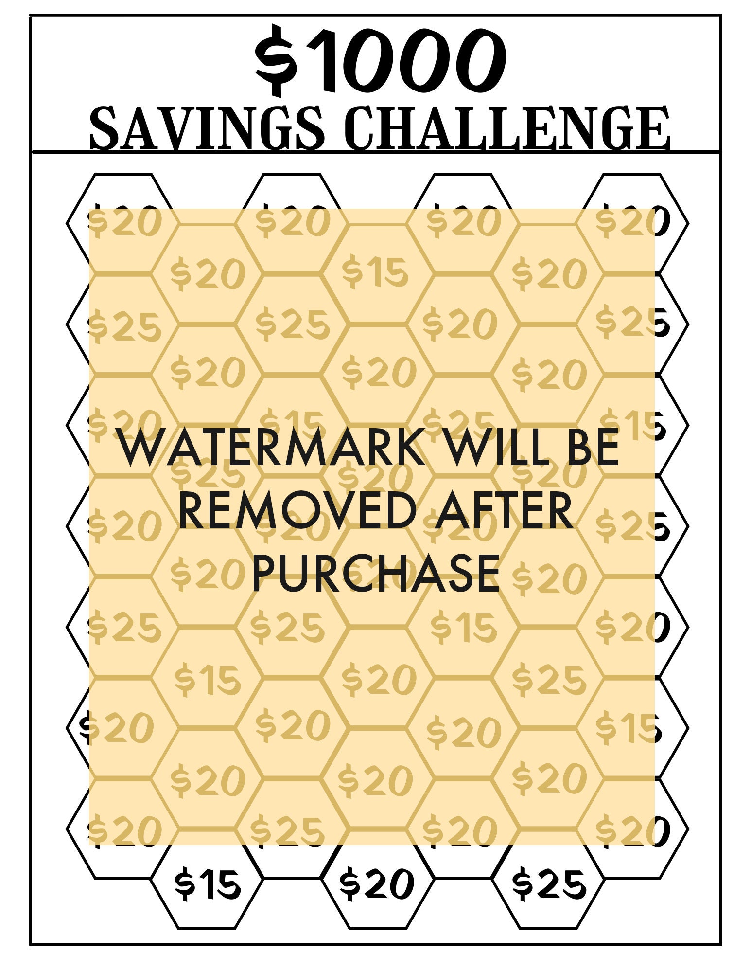 1000 Dollar Savings Challenge | Budget Binder | US Letter Size ...