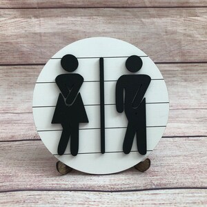 Mini Bathroom Signs, Funny Bathroom Signs, Bathroom Tiered Tray Decor ...