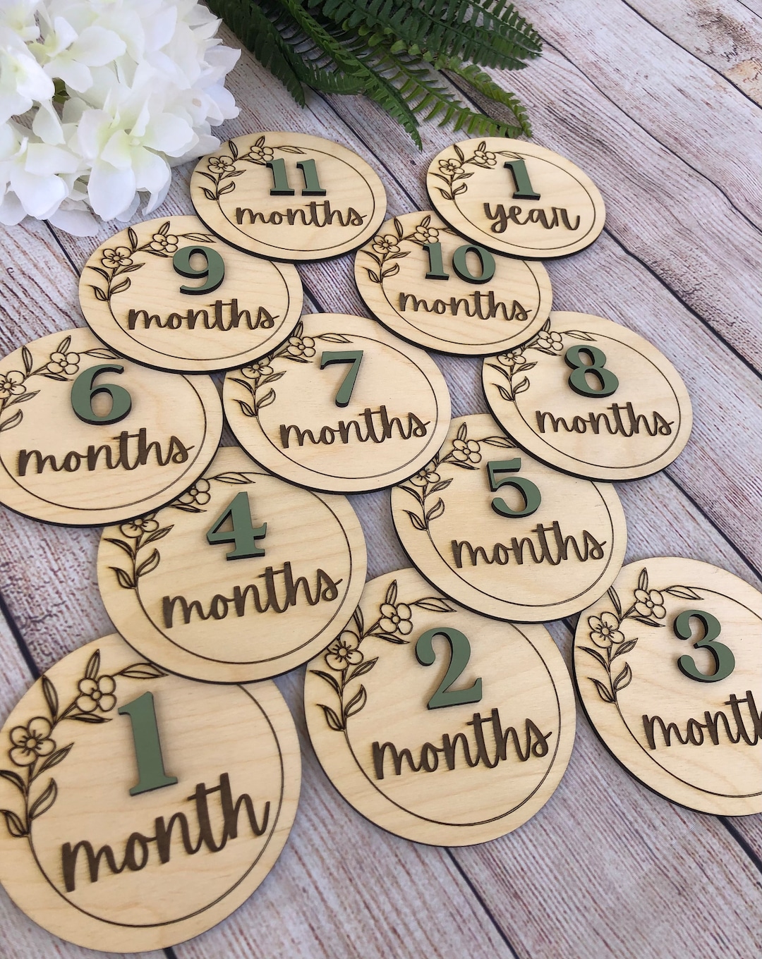 Wooden Baby Monthly Milestone Disc, Baby Photo Prop, Monthly Milestone ...