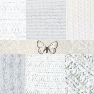 Winter Knit Digital Papers, Set of 10 Papers, White Knitting Papers ...