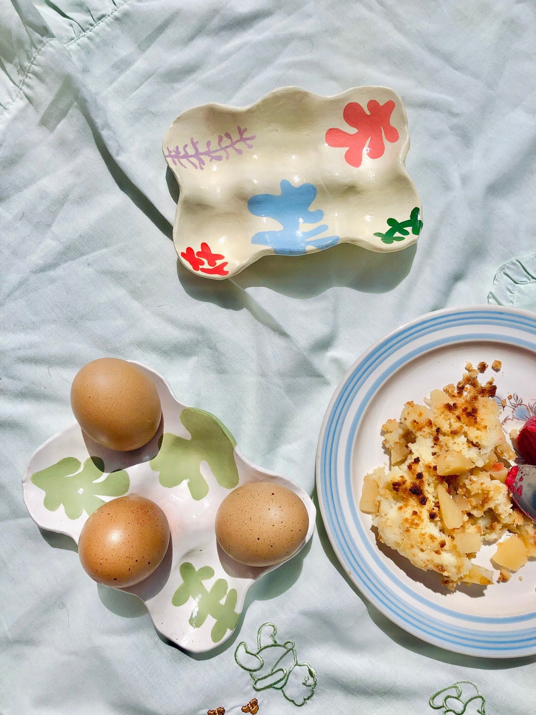 Minimalist Algae, Summer, Sea Design Handmade Egg Tray, Egg Holder ...