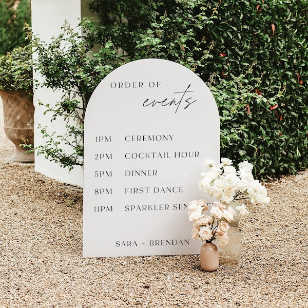 Ceremony Timeline Wedding Sign - Etsy