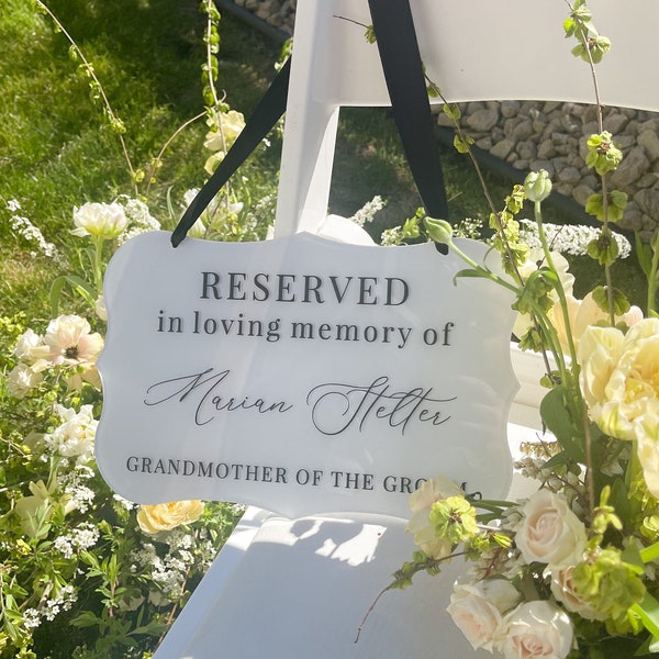 Reserved Memorial Sign, Personalized Memorial Plaque, in Loving Memory ...