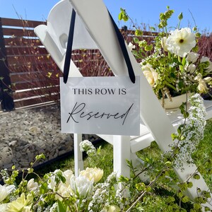 This Row is Reserved Sign for Wedding Ceremony, This Seat is Reserved ...