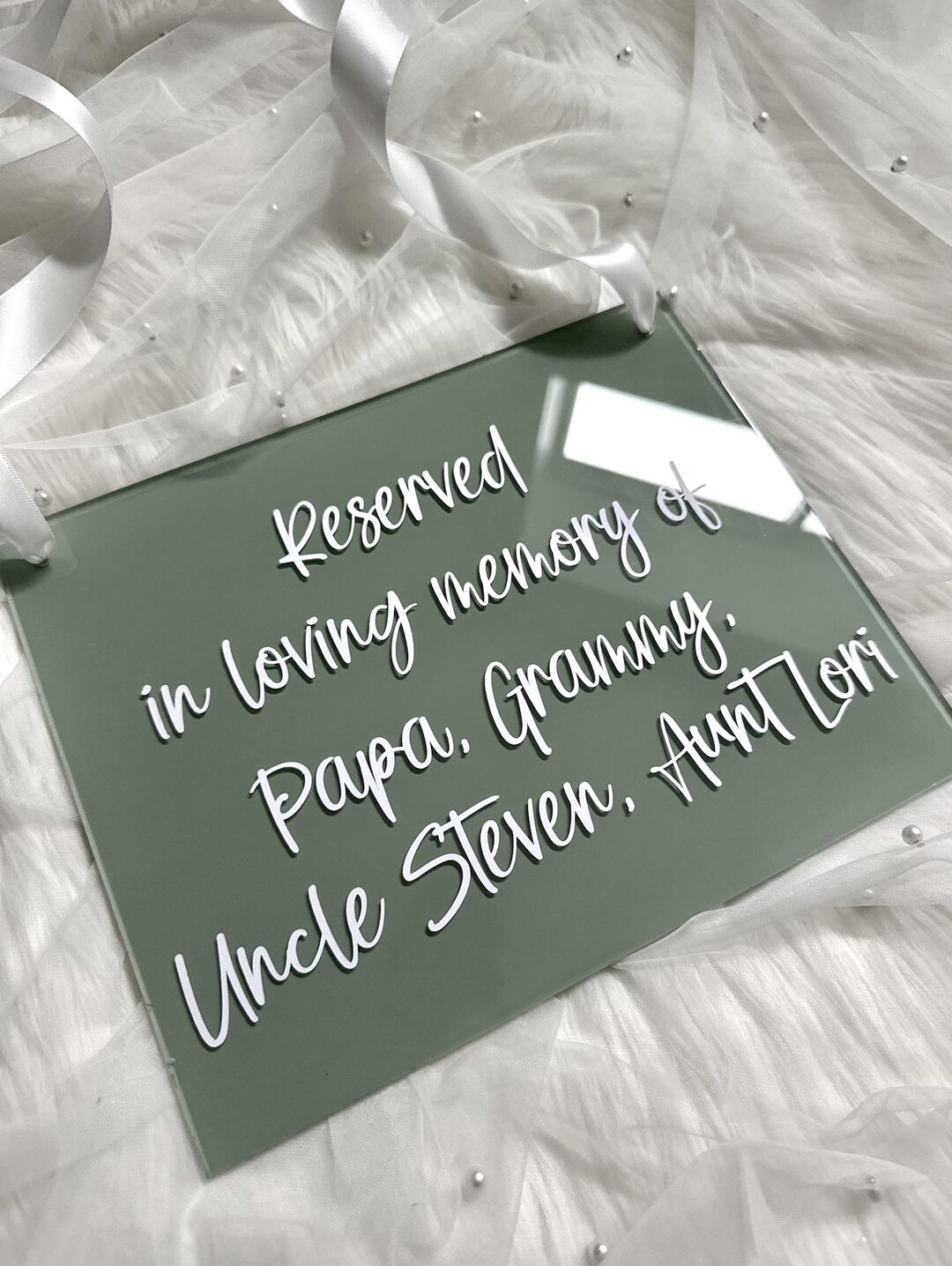 Reserved in Loving Memory Wedding Sign, Reserved Seat Sign, This Seat is Reserved Memorial Sign ...