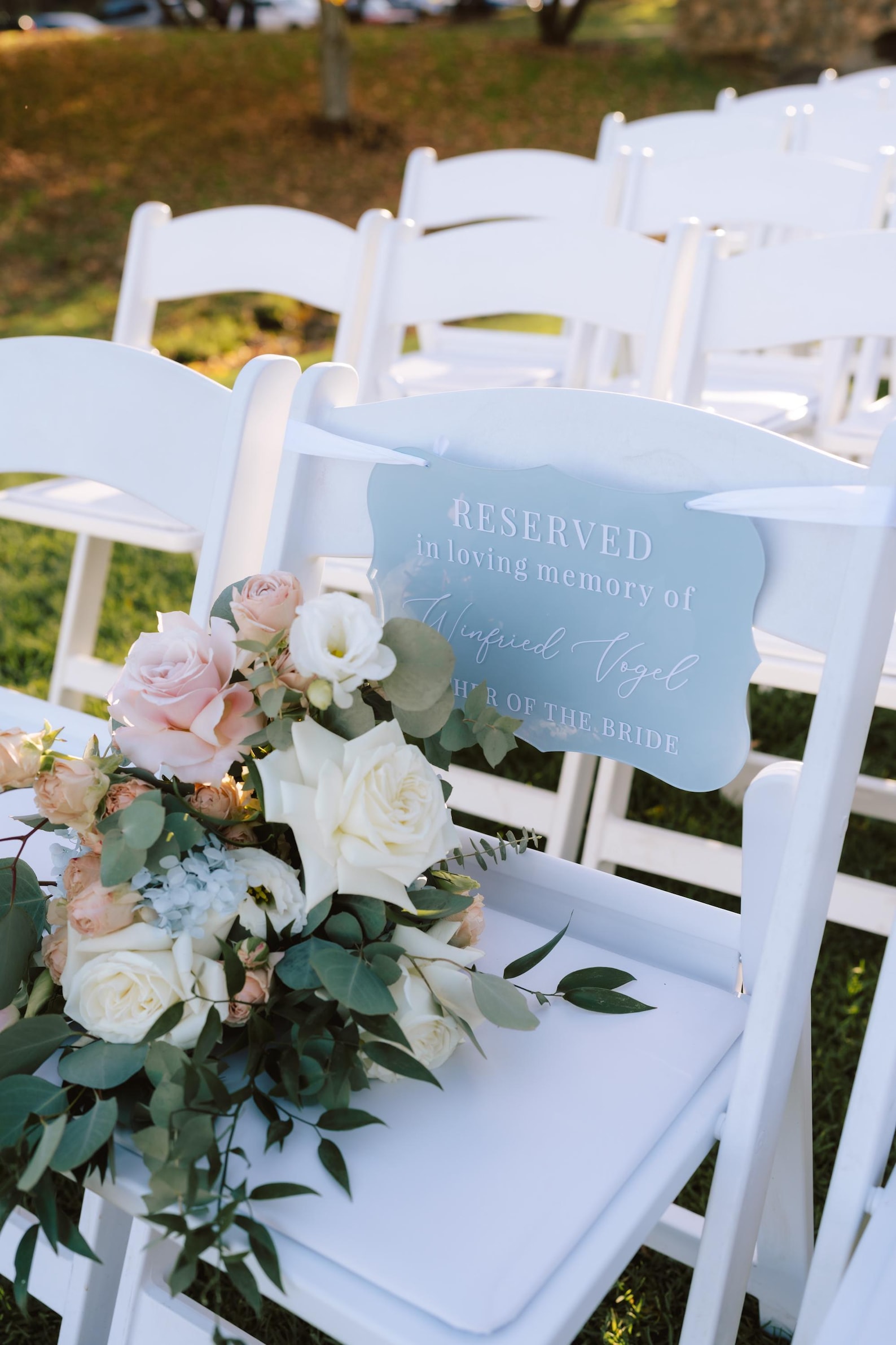 Reserved in Loving Memory Wedding Chair Sign, Reserved Seat Sign, This ...