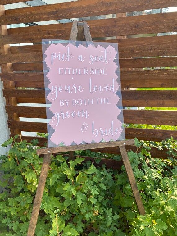Pick a Seat Either Side You Are Loved by the Groom and Bride - Etsy