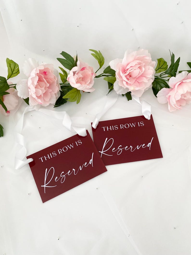 This Row is Reserved Sign for Wedding Ceremony, This Seat is Reserved ...