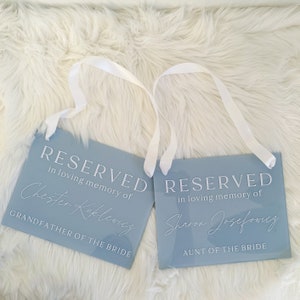 In Loving Memory Sign for Wedding Ceremony, Reserved Seat, Seating ...
