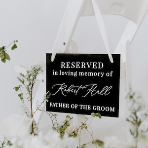 Reserved in Loving Memory Wedding Sign, Reserved Seat Sign, This Seat ...