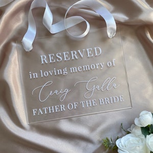 In Loving Memory Sign for Wedding Ceremony Reserved Seat - Etsy