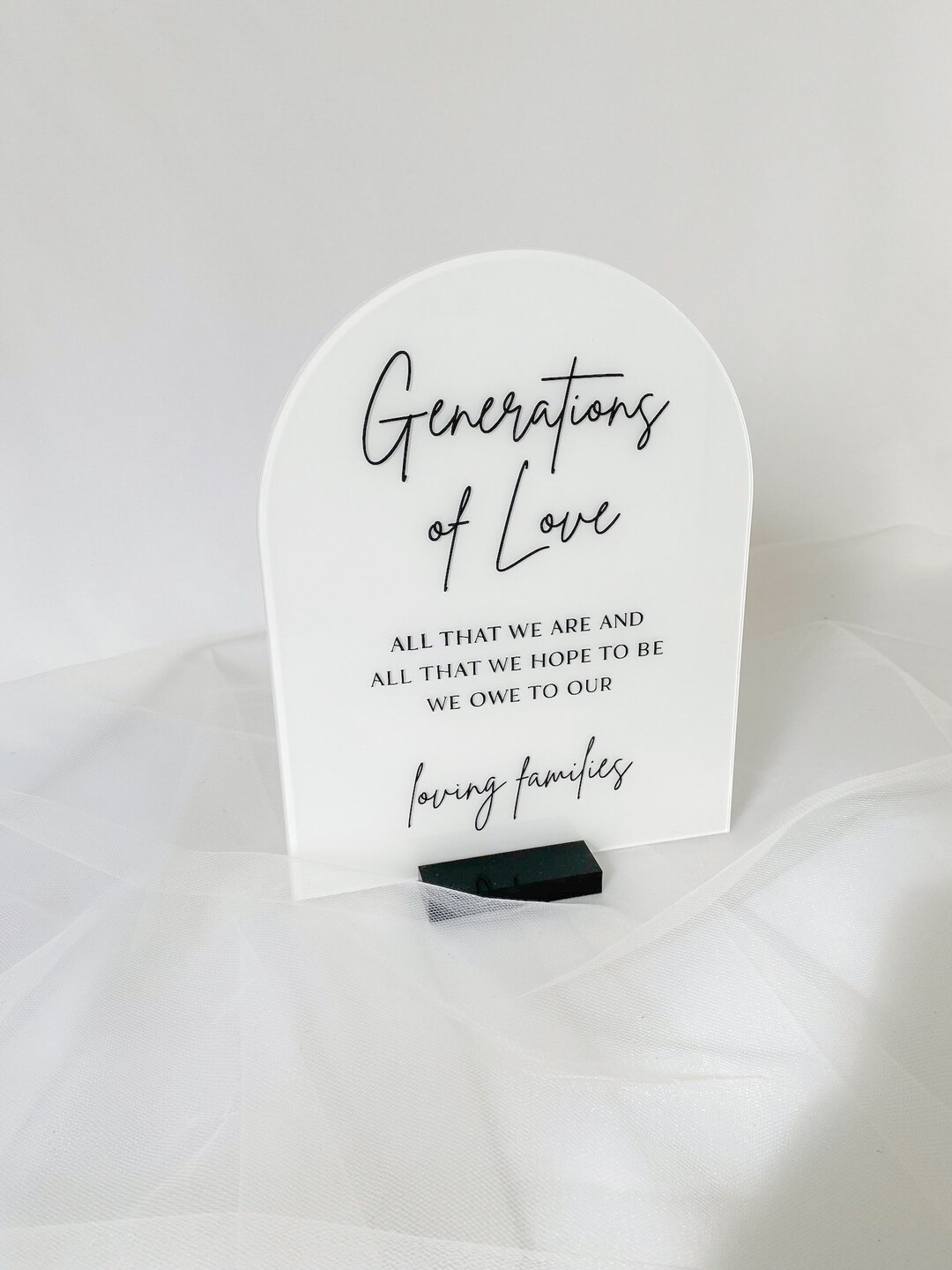 Acrylic Generations of Love Sign for Wedding Reception, All That We Are ...
