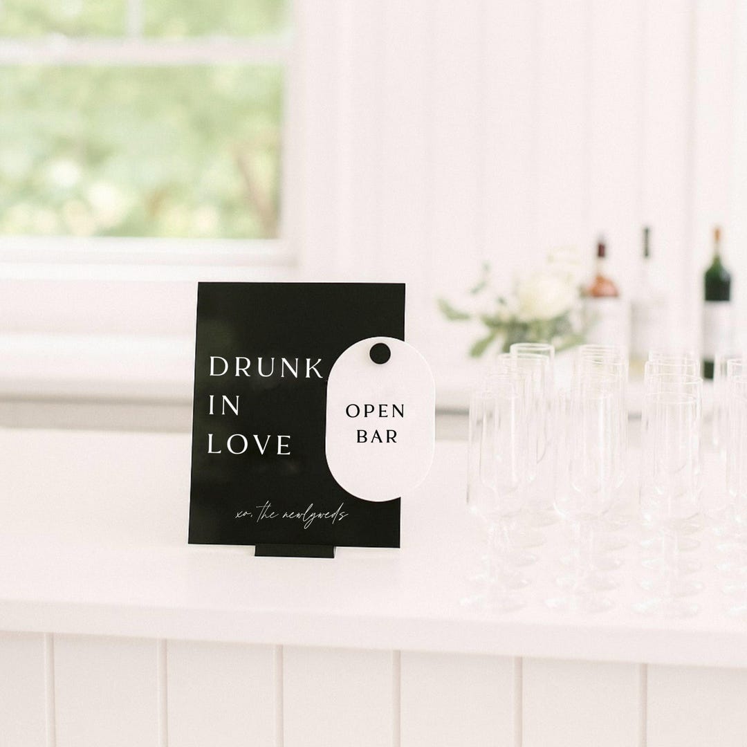 Acrylic Double Bar Menu Sign, Drunk in Love Bar Sign, Signature Drinks ...