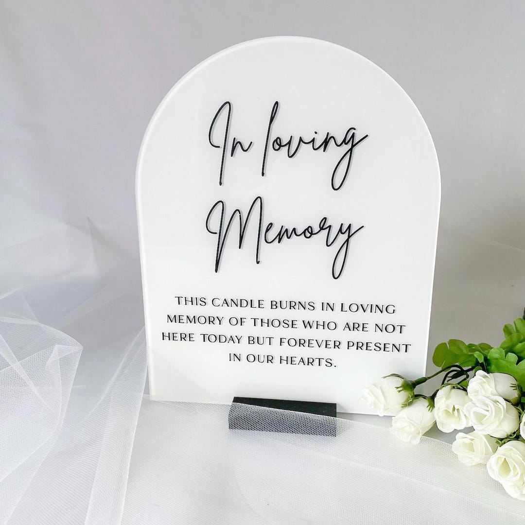 In Loving Memory Acrylic Sign, This Candle Burns Sign for Wedding Decor ...