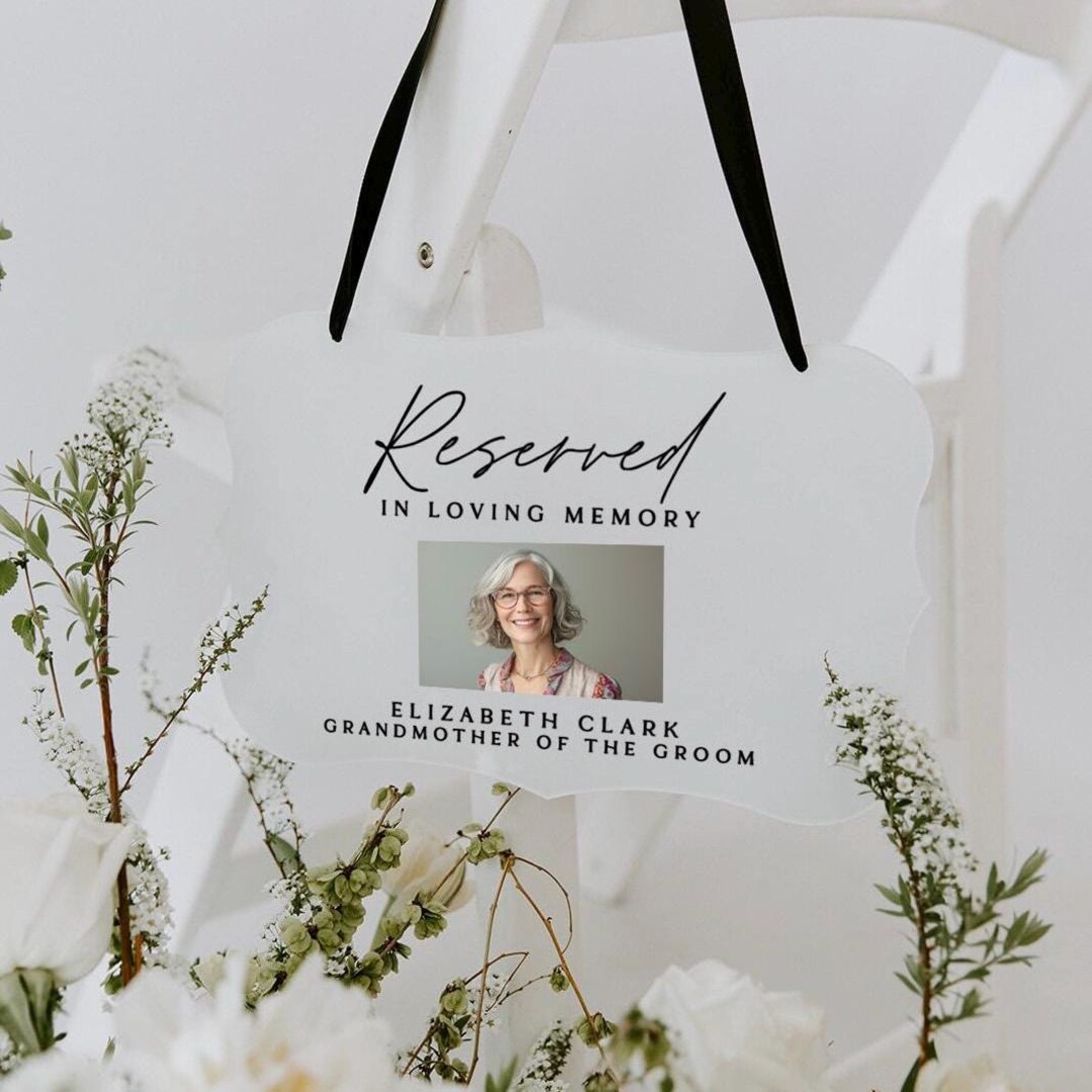Reserved in Loving Memory Wedding Sign, Reserved Seat Sign, This Seat is Reserved Memorial Sign ...