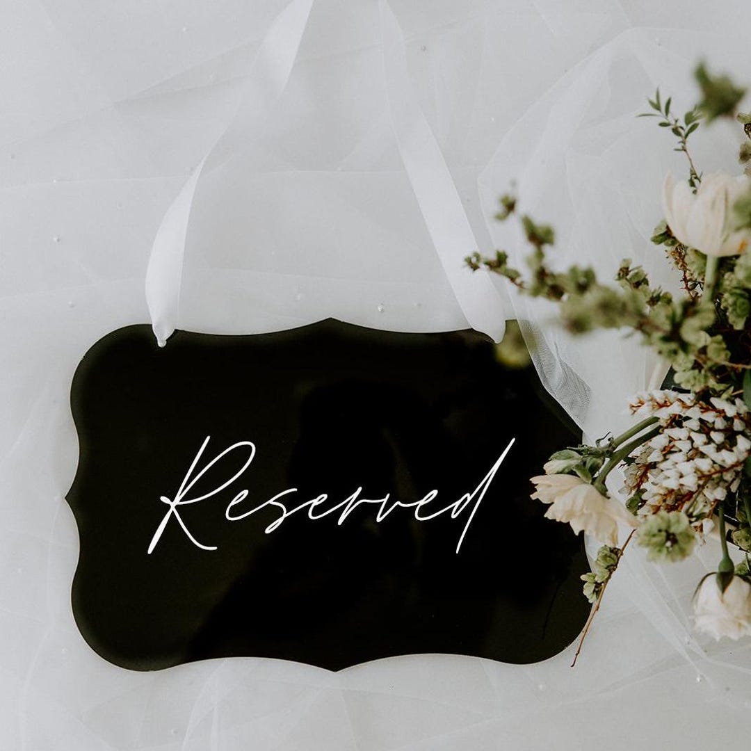 Modern Acrylic Reserved Table Sign, This Seat is Reserved Sign ...