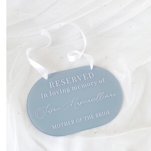 Reserved in Loving Memory Wedding Chair Sign, Reserved Seat Sign, This ...